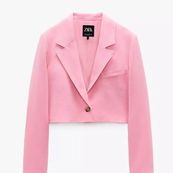 Zara Jackets And Coats Zara Topstitched Cropped Blazer Small Bubble